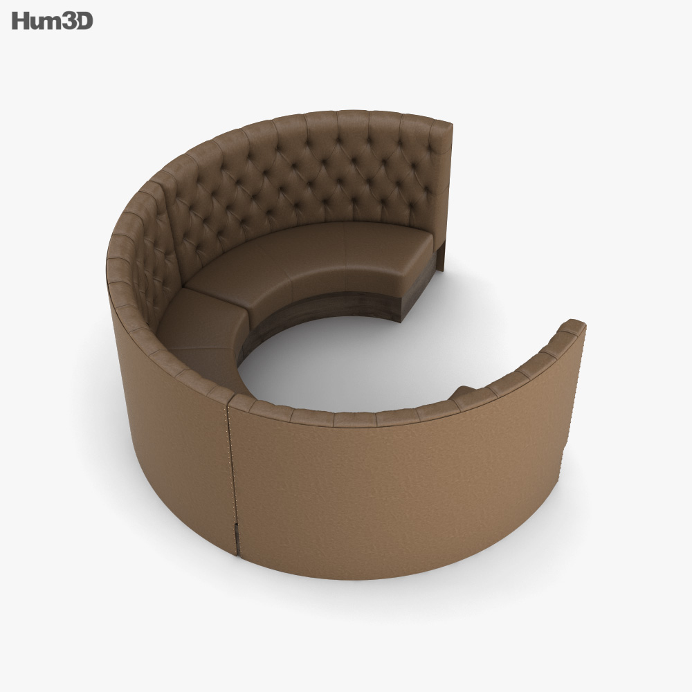 Round Booth Restaurant Seating 3D model - Download in MAX, OBJ, FBX, C4D