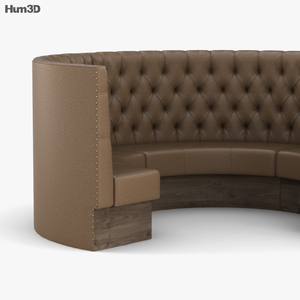 Round Booth Restaurant Seating 3D model - Download in MAX, OBJ, FBX, C4D