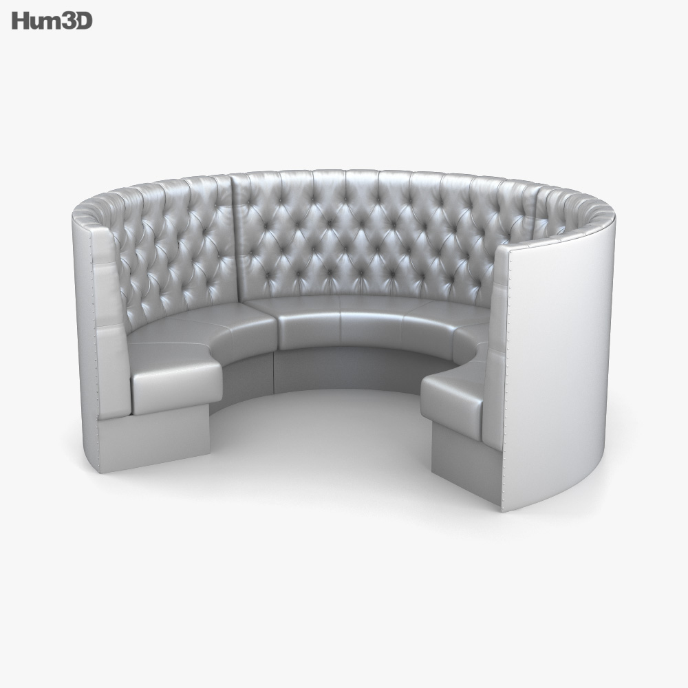 Round Booth Restaurant Seating 3D model - Download in MAX, OBJ, FBX, C4D