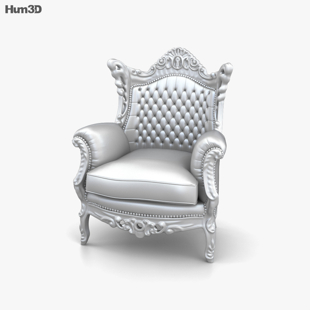 Baroque armchair 3D model - Download in MAX, OBJ, FBX, C4D