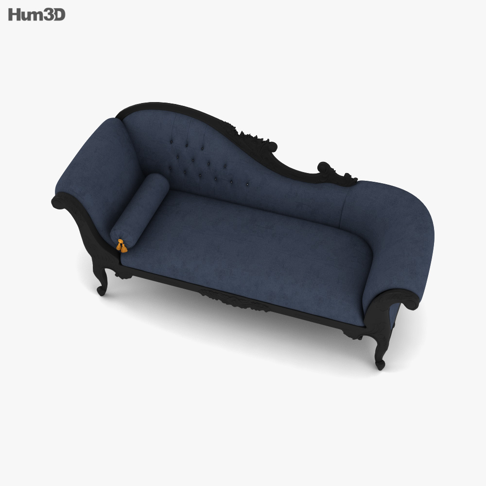 Baroque Queen Chaise 3D model - Download in MAX, OBJ, FBX, C4D