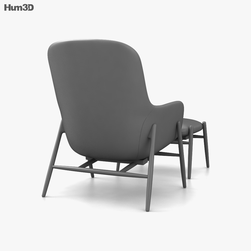 Nora Lounge chair and Ottoman 3D model - Download in MAX, OBJ, FBX, C4D