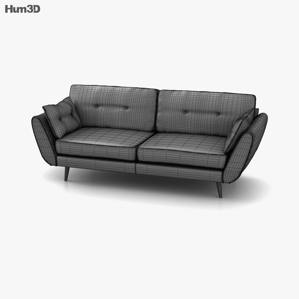 French Connection Sofa 3D model - Download in MAX, OBJ, FBX, C4D