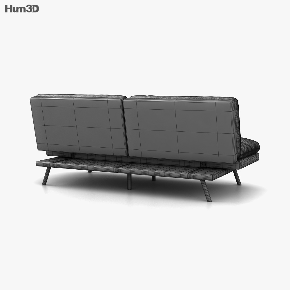 Mainstays Memory Foam Futon 3D model - Download in MAX, OBJ, FBX, C4D