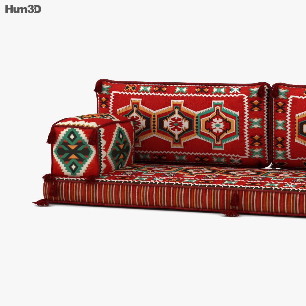 Moroccan sofa 3D model - Download in MAX, OBJ, FBX, C4D