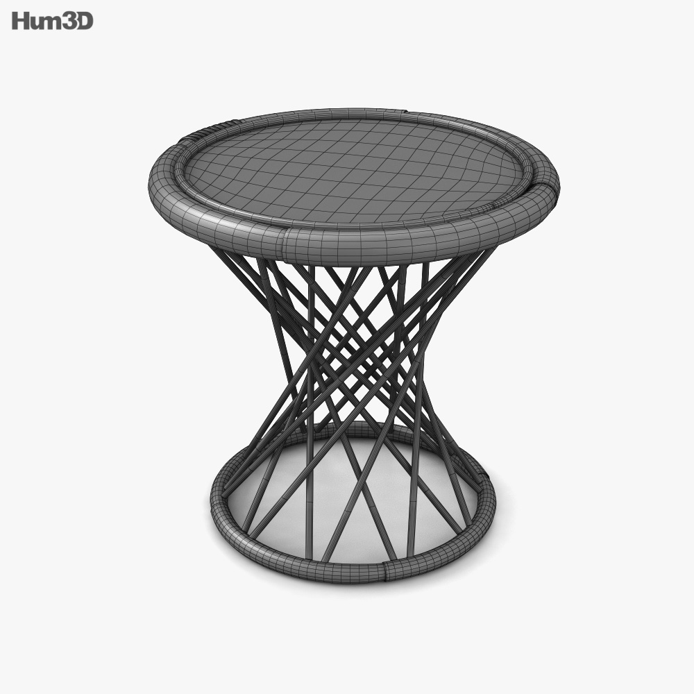 Rattan Coffee table 3D model - Download in MAX, OBJ, FBX, C4D