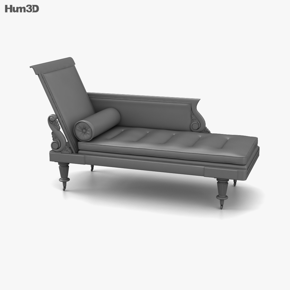 British Colonial Mahogany Recamier 3D model - Download in MAX, OBJ, FBX ...