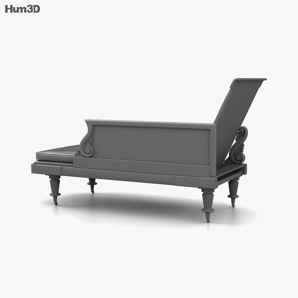 British Colonial Mahogany Recamier 3D model - Download in MAX, OBJ, FBX ...