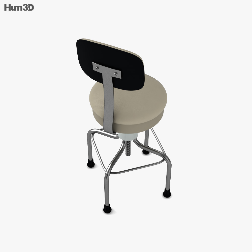 Medical Stool with back 3D model - Download in MAX, OBJ, FBX, C4D