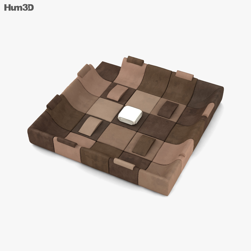 Luigi Colani Pool Sofa 3D model - Download in MAX, OBJ, FBX, C4D
