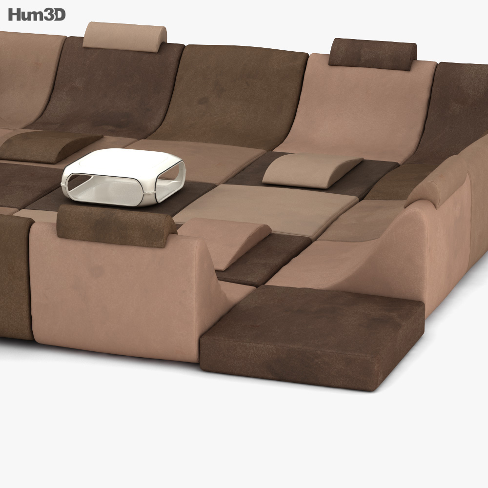 Luigi Colani Pool Sofa 3D model - Download in MAX, OBJ, FBX, C4D