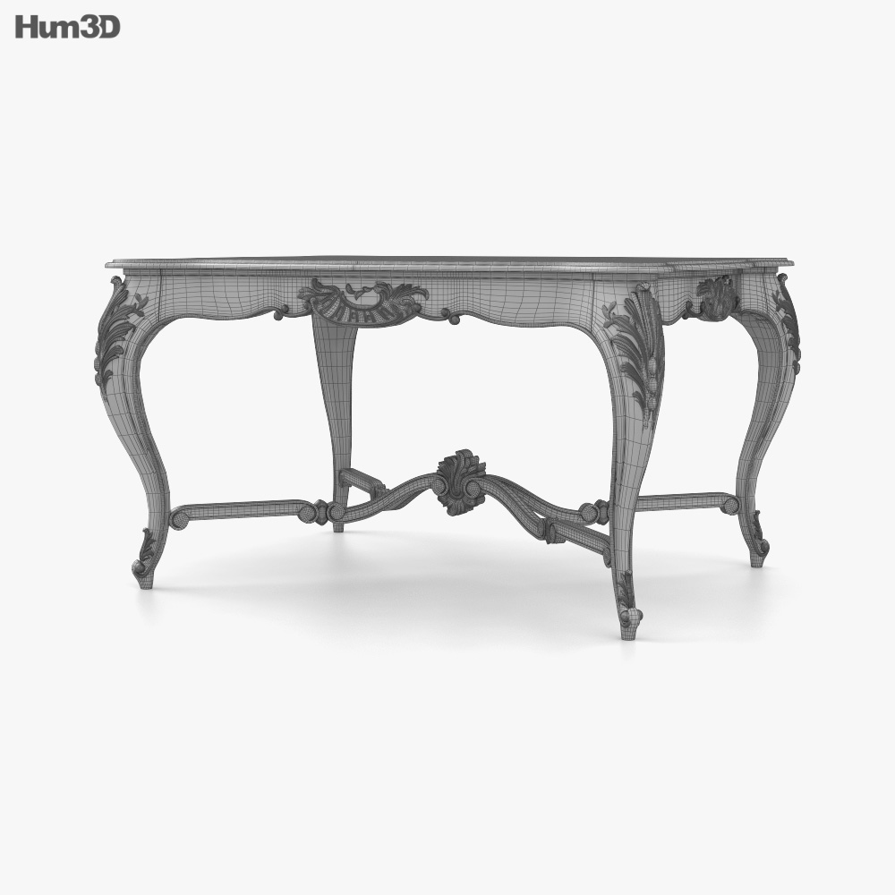 Louis XV Antique French Rococo Dining table 3D model - Download in MAX, OBJ, FBX, C4D