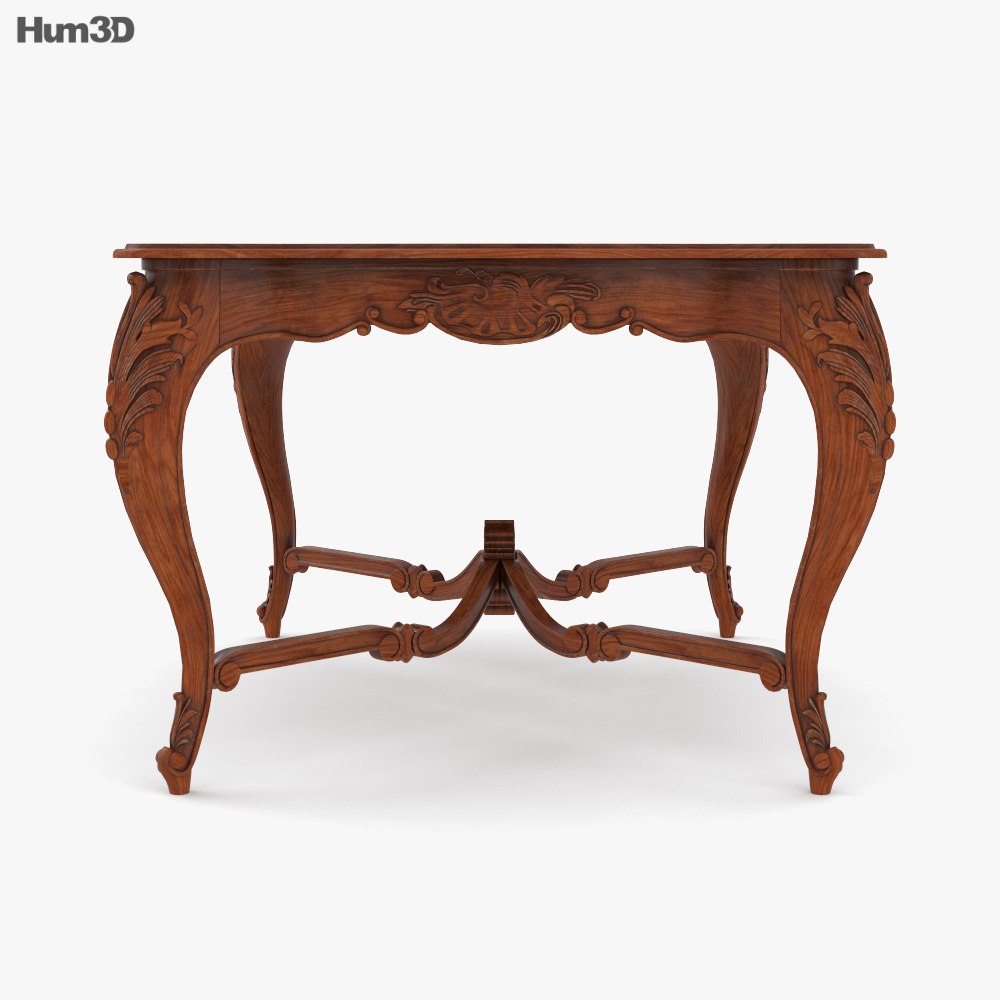 Louis XV Antique French Rococo Dining table 3D model - Download in MAX ...