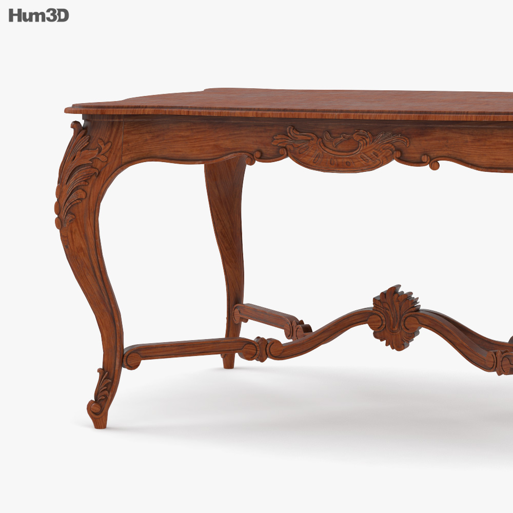 Louis XV Antique French Rococo Dining table 3D model - Download in MAX ...