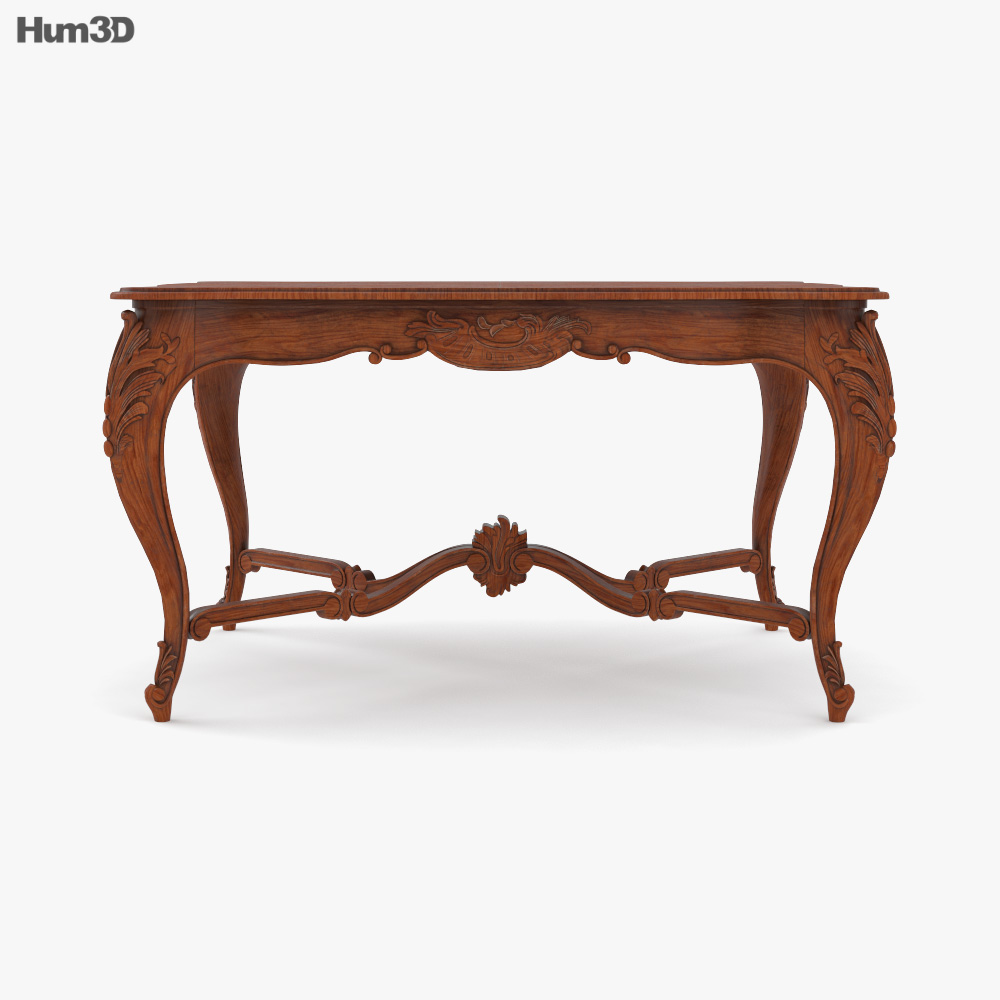 Louis XV Antique French Rococo Dining table 3D model - Download in MAX ...