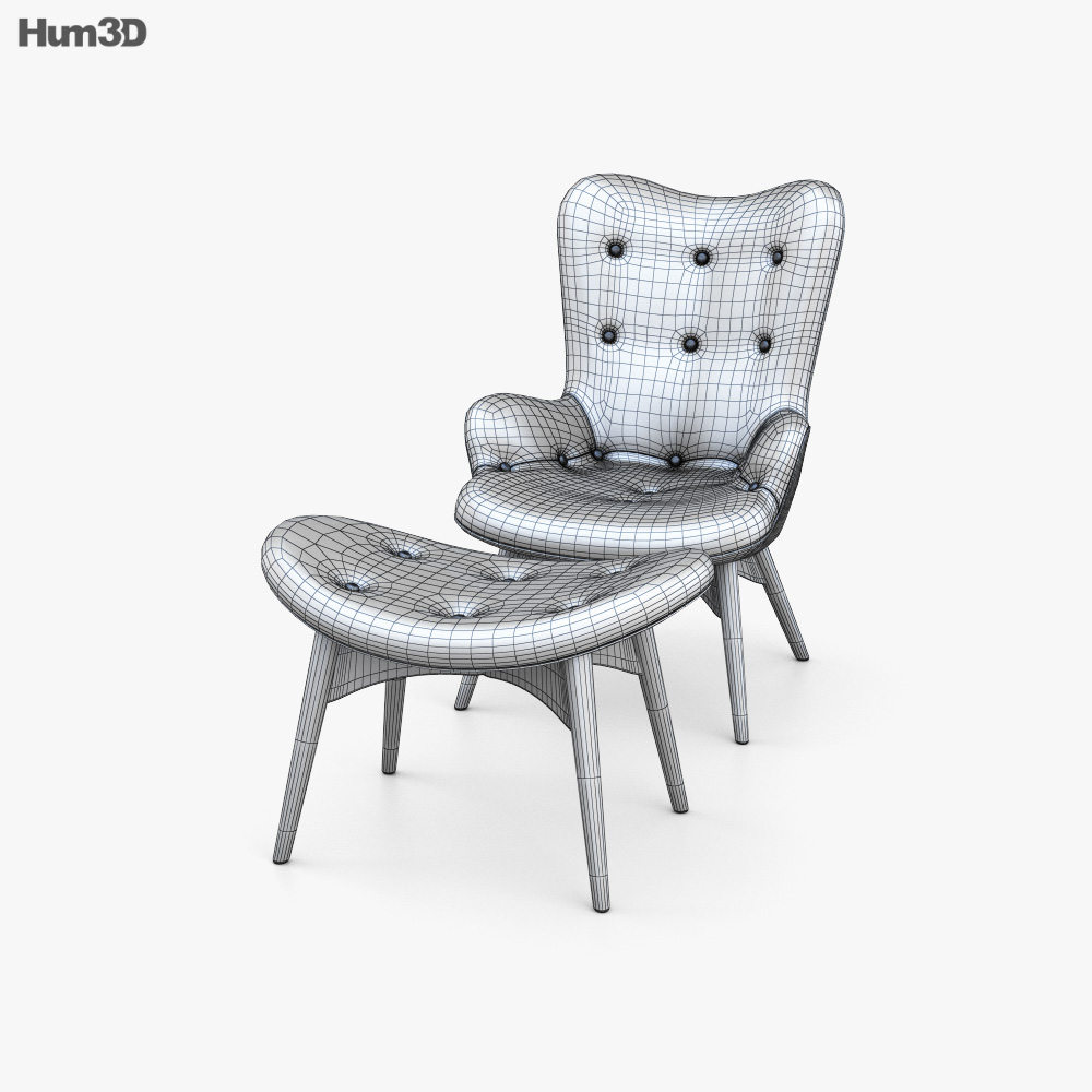 Grant Featherston R160 Contour Armchair 3D model - Download in MAX, OBJ ...