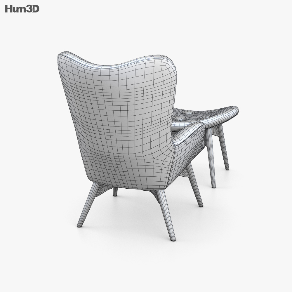 Grant Featherston R160 Contour Armchair 3D model - Download in MAX, OBJ ...