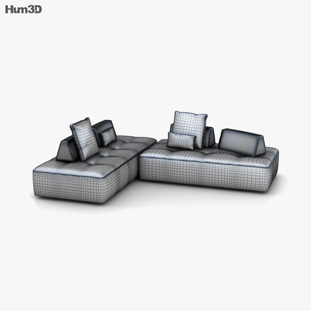 Gruppo Fox Levante Sofa 3D model - Download in MAX, OBJ, FBX, C4D