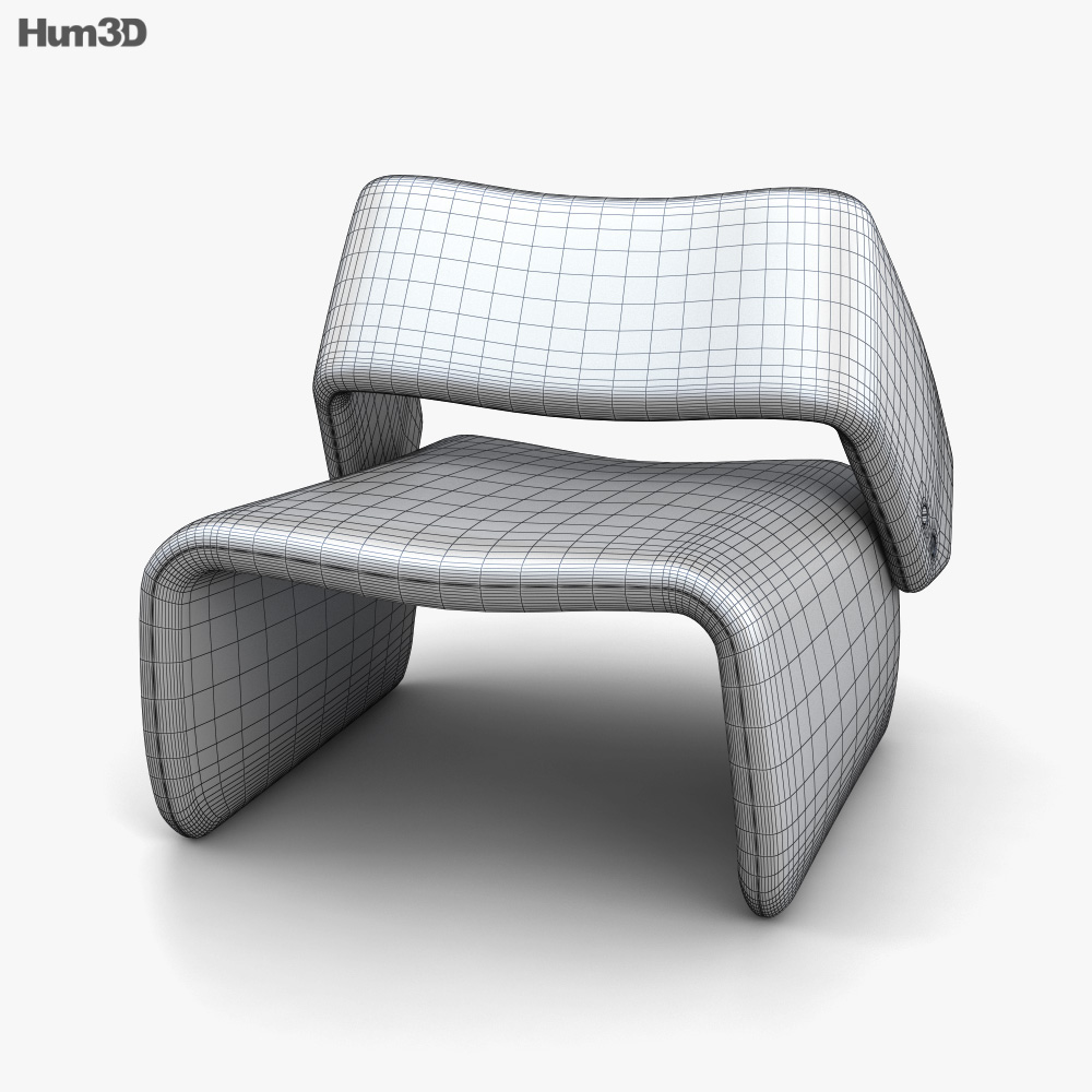 Jorge Zalszupin Ondine Lounge chair 3D model - Download in MAX, OBJ ...