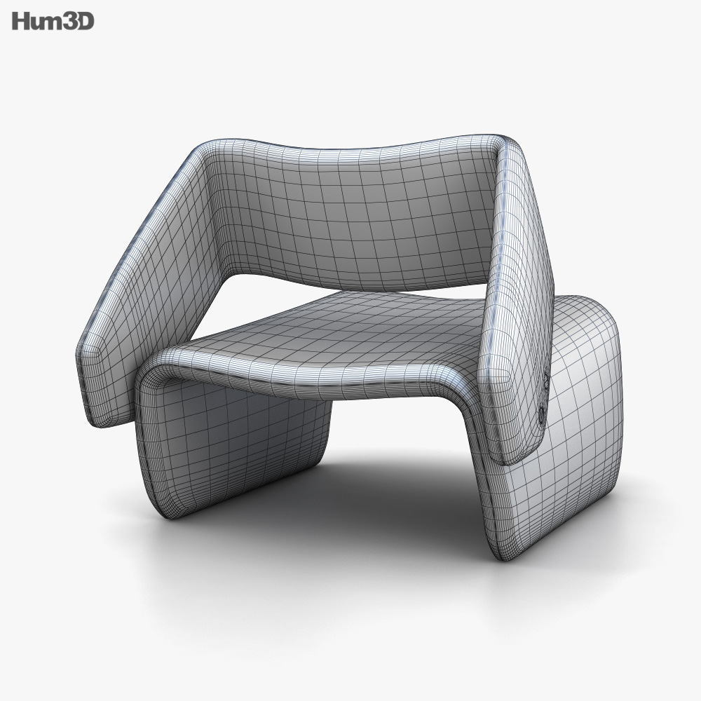 Jorge Zalszupin Ondine Lounge chair 3D model - Download in MAX, OBJ ...