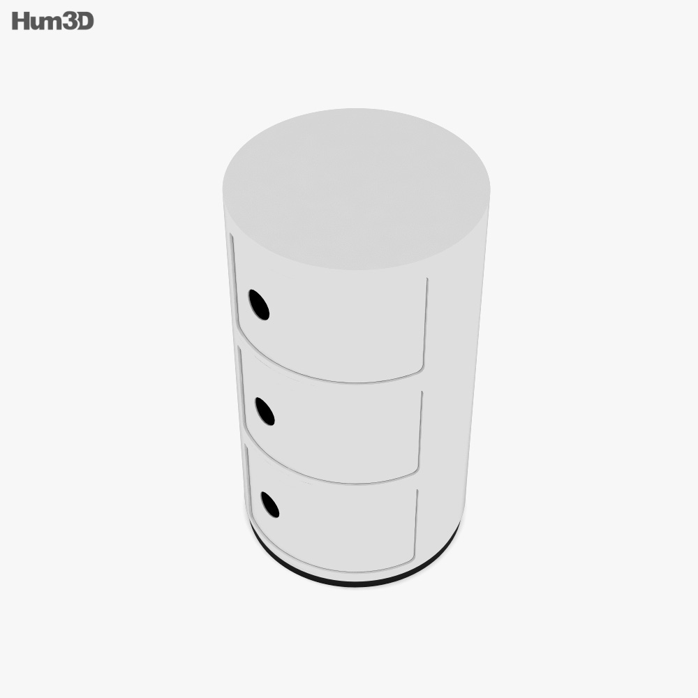 Kartell Componibili Classic Bedside table 3D model - Download in MAX ...