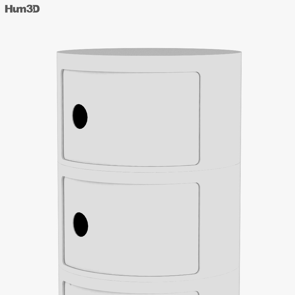 Kartell Componibili Classic Bedside table 3D model - Download in MAX ...