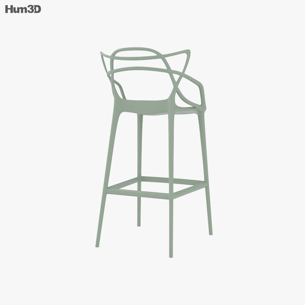 Kartell Masters Bar stool 3D model - Download in MAX, OBJ, FBX, C4D