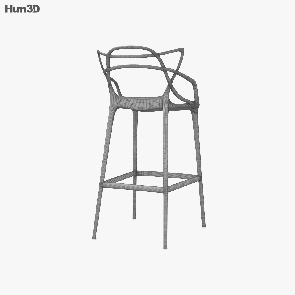 Kartell Masters Bar stool 3D model - Download in MAX, OBJ, FBX, C4D