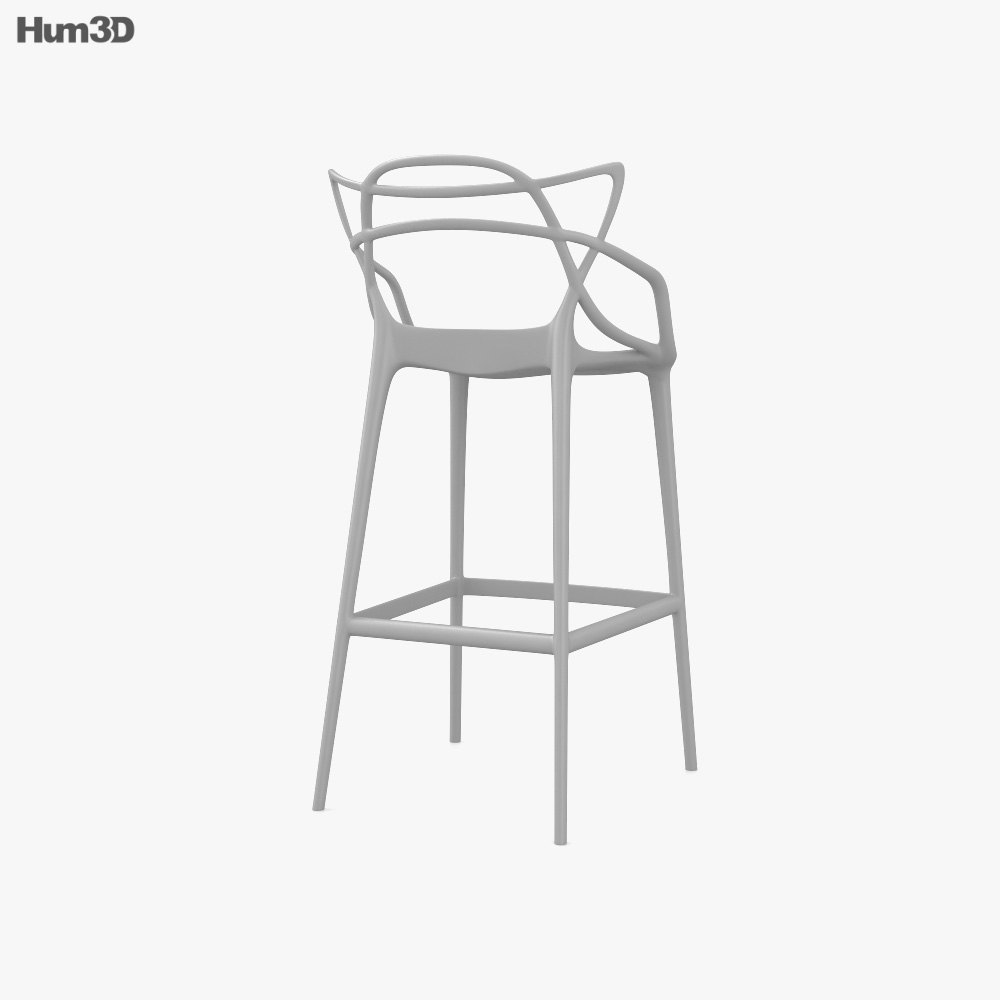 Kartell Masters Bar stool 3D model - Download in MAX, OBJ, FBX, C4D