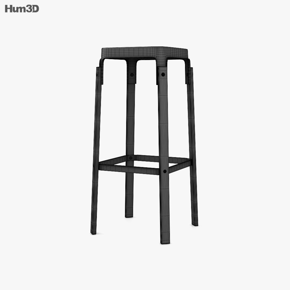 Magis Steelwood stool 3D model - Download in MAX, OBJ, FBX, C4D