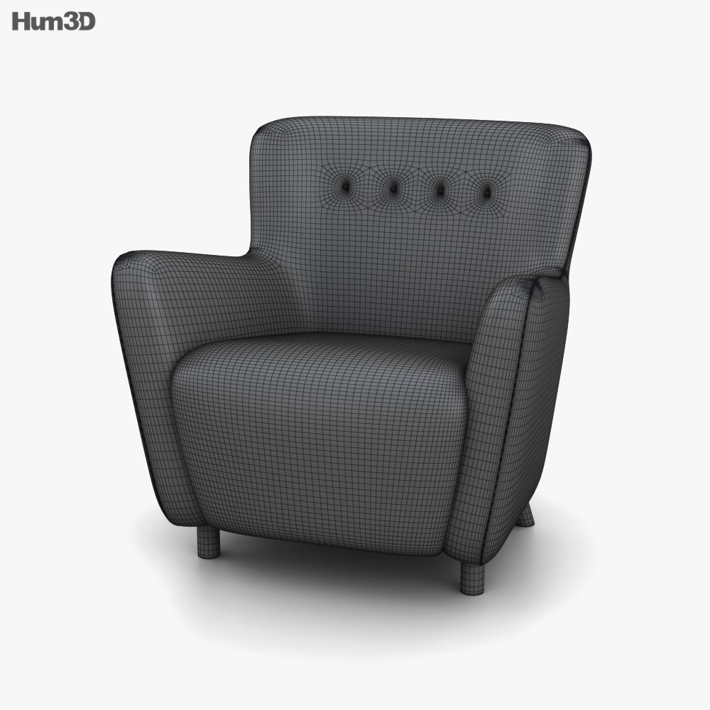 Maiden Home Perry Armchair 3D model - Download in MAX, OBJ, FBX, C4D