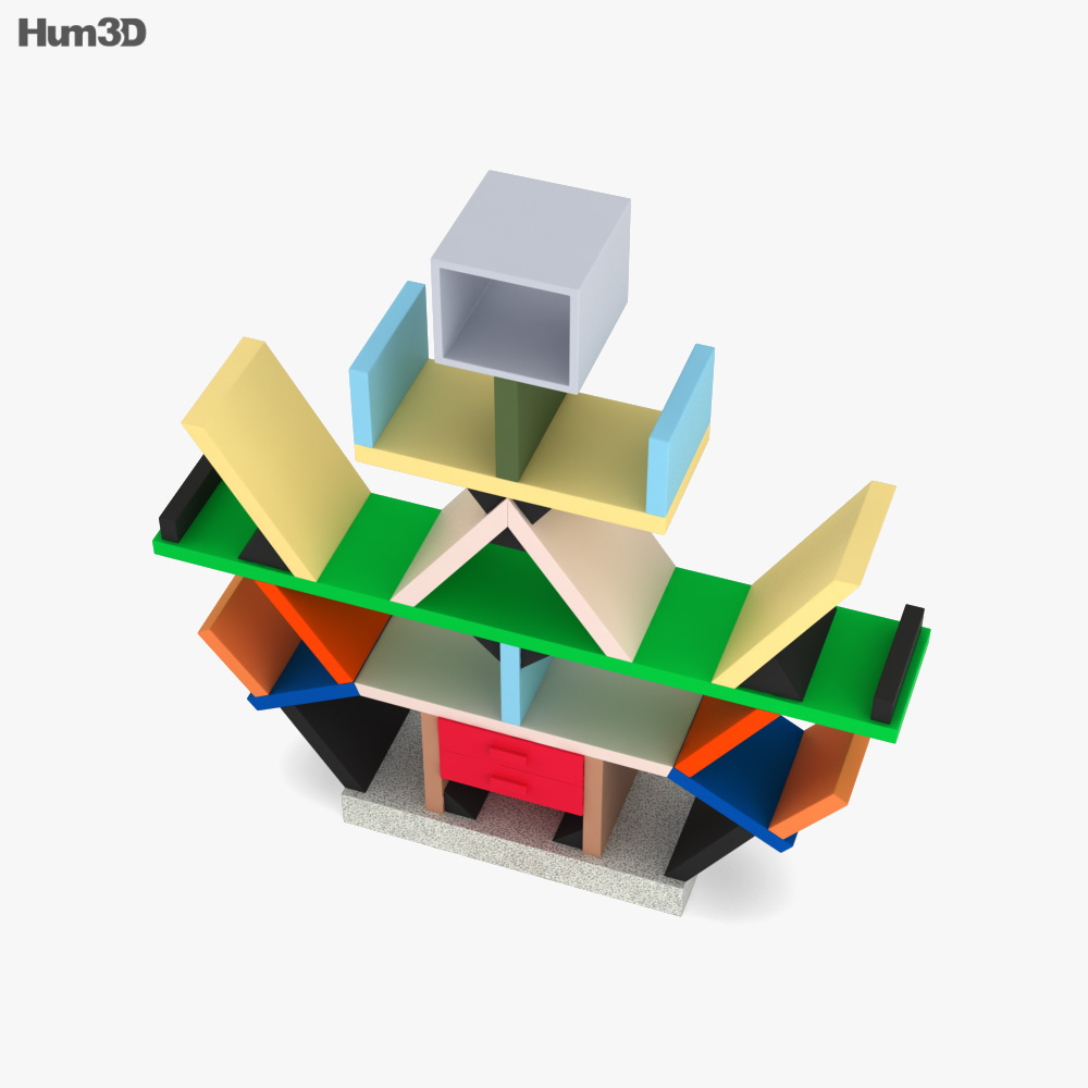 Memphis Milano Carlton Shelf 3D model - Download in MAX, OBJ, FBX, C4D