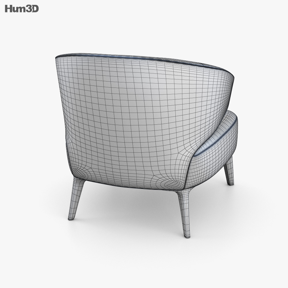 Minotti Aston Armchair 3D model - Download in MAX, OBJ, FBX, C4D