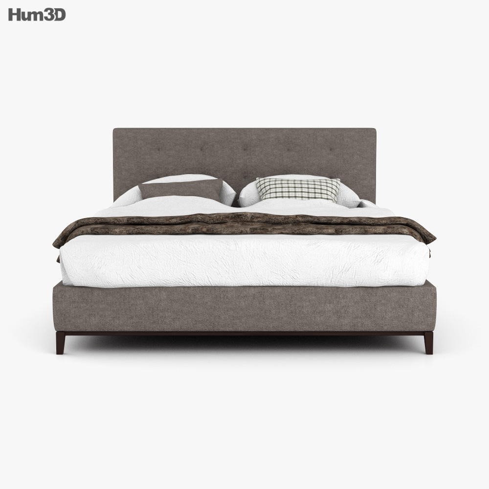 Minotti Andersen Quilt Bed 3D model - Download in MAX, OBJ, FBX, C4D