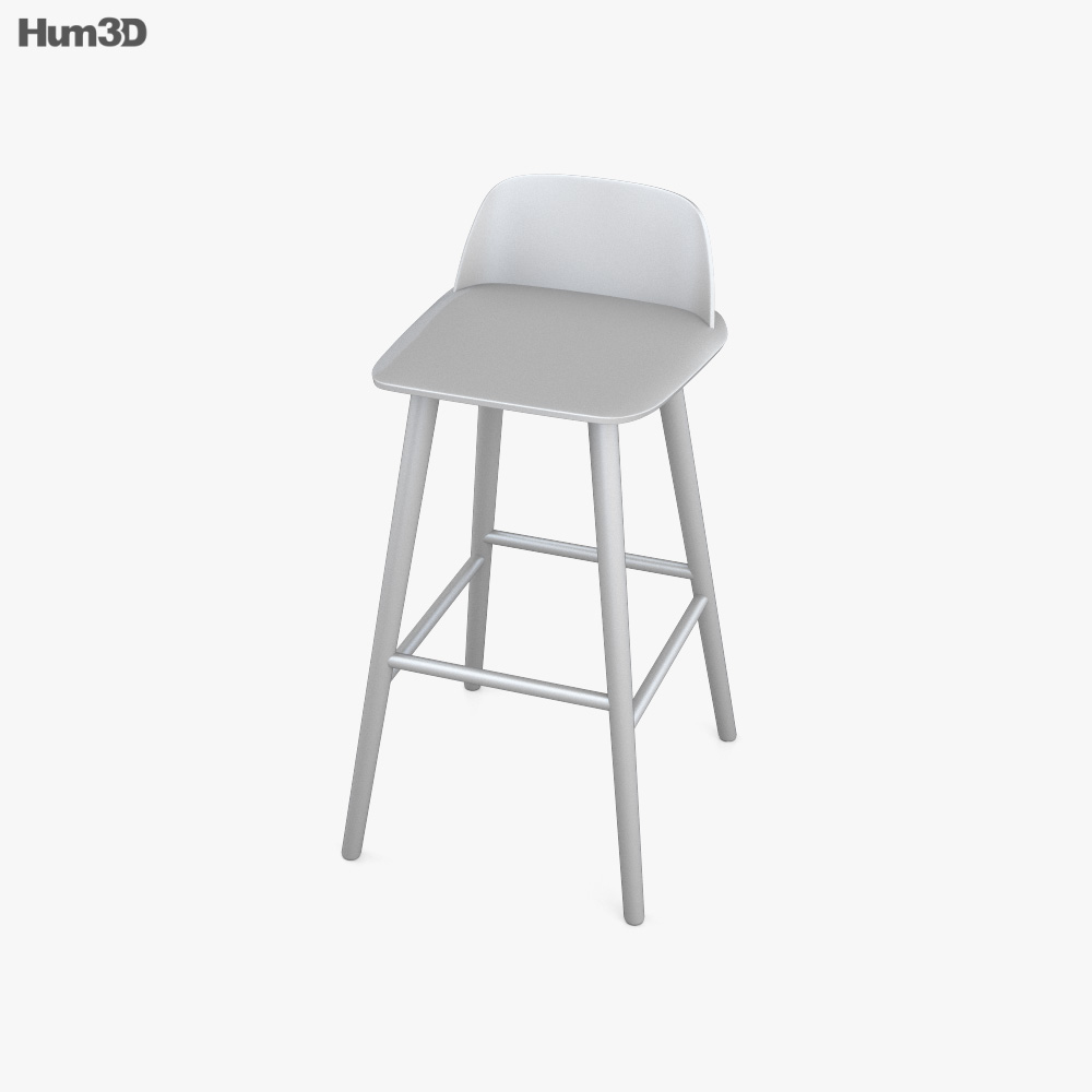 Muuto Nerd Bar stool 3D model - Download in MAX, OBJ, FBX, C4D