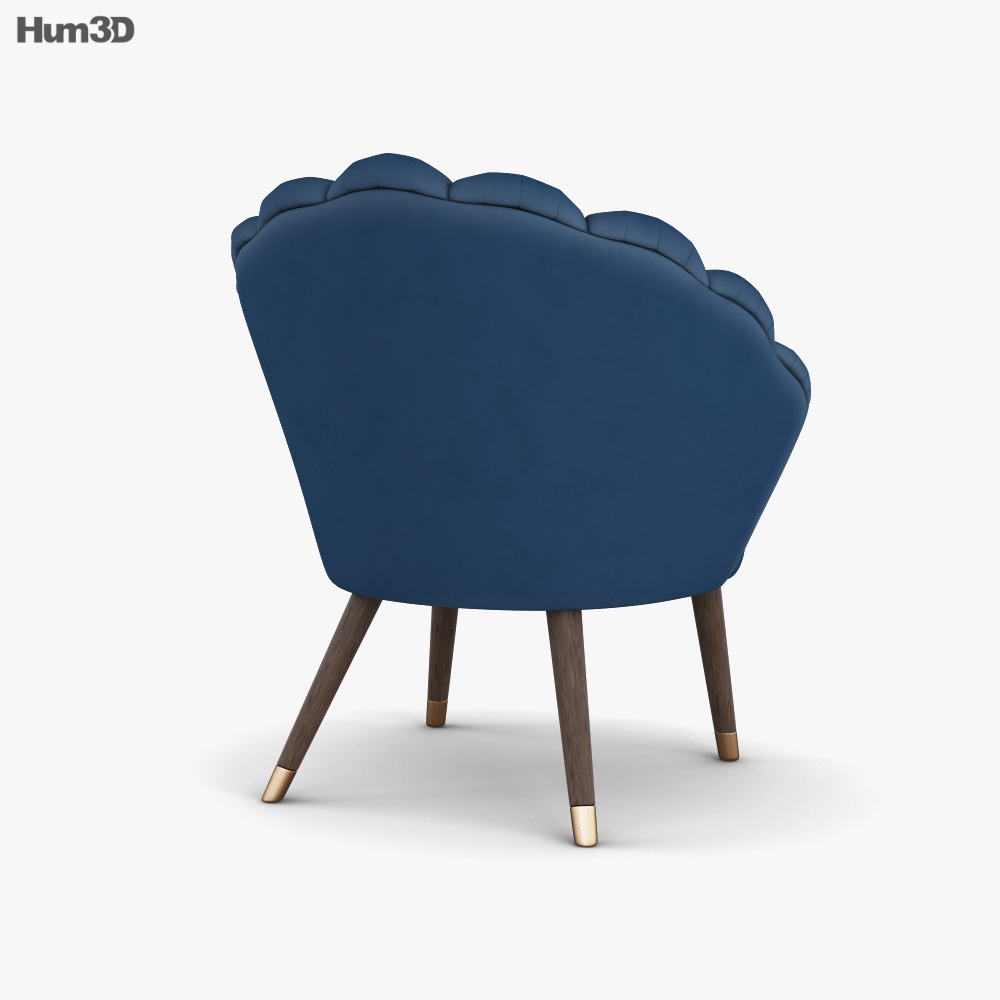 Oliver Bonas Flora Scalloped Azure Armchair 3D model - Download in MAX ...