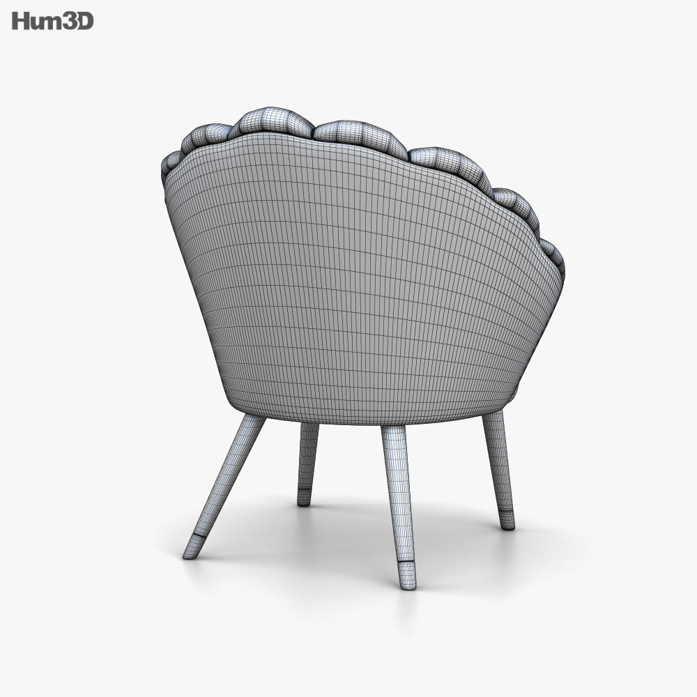 Oliver Bonas Flora Scalloped Azure Armchair 3D model - Download in MAX ...