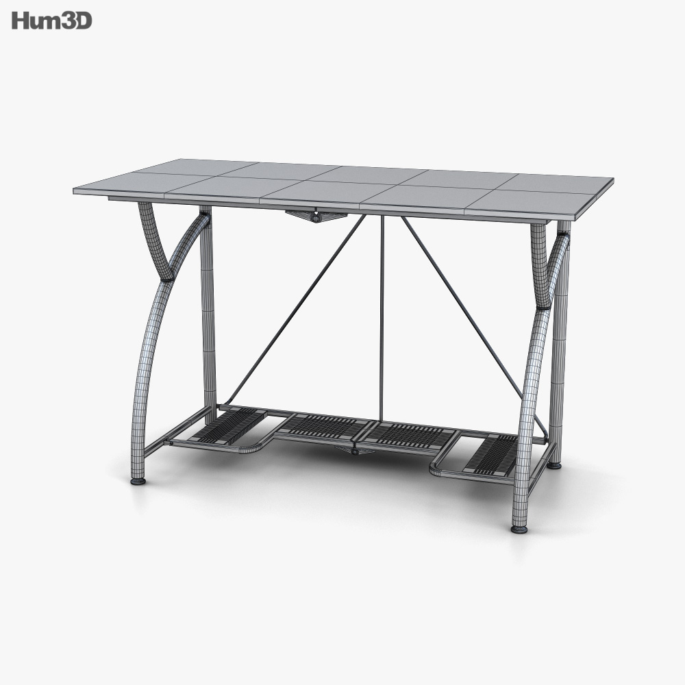 Origami Folding Computer desk 3D model - Download in MAX, OBJ, FBX, C4D