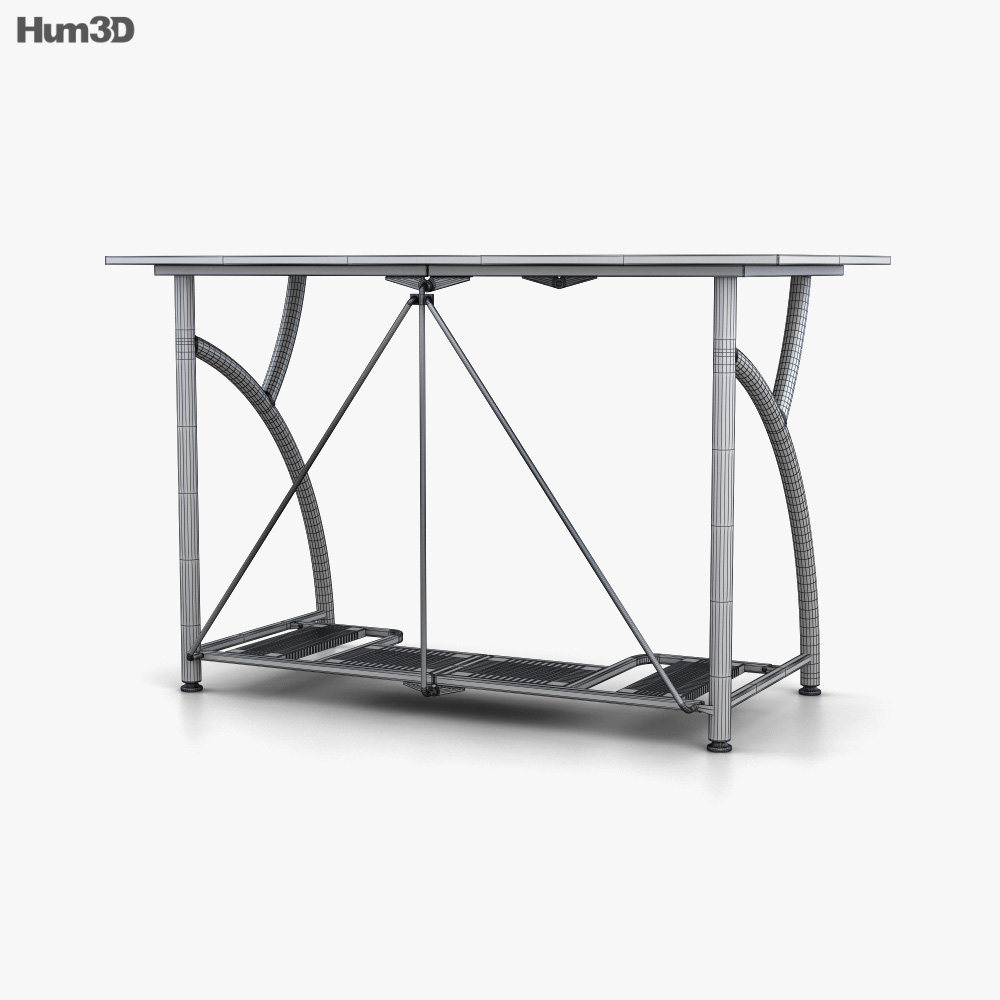 Origami Folding Computer desk 3D model - Download in MAX, OBJ, FBX, C4D