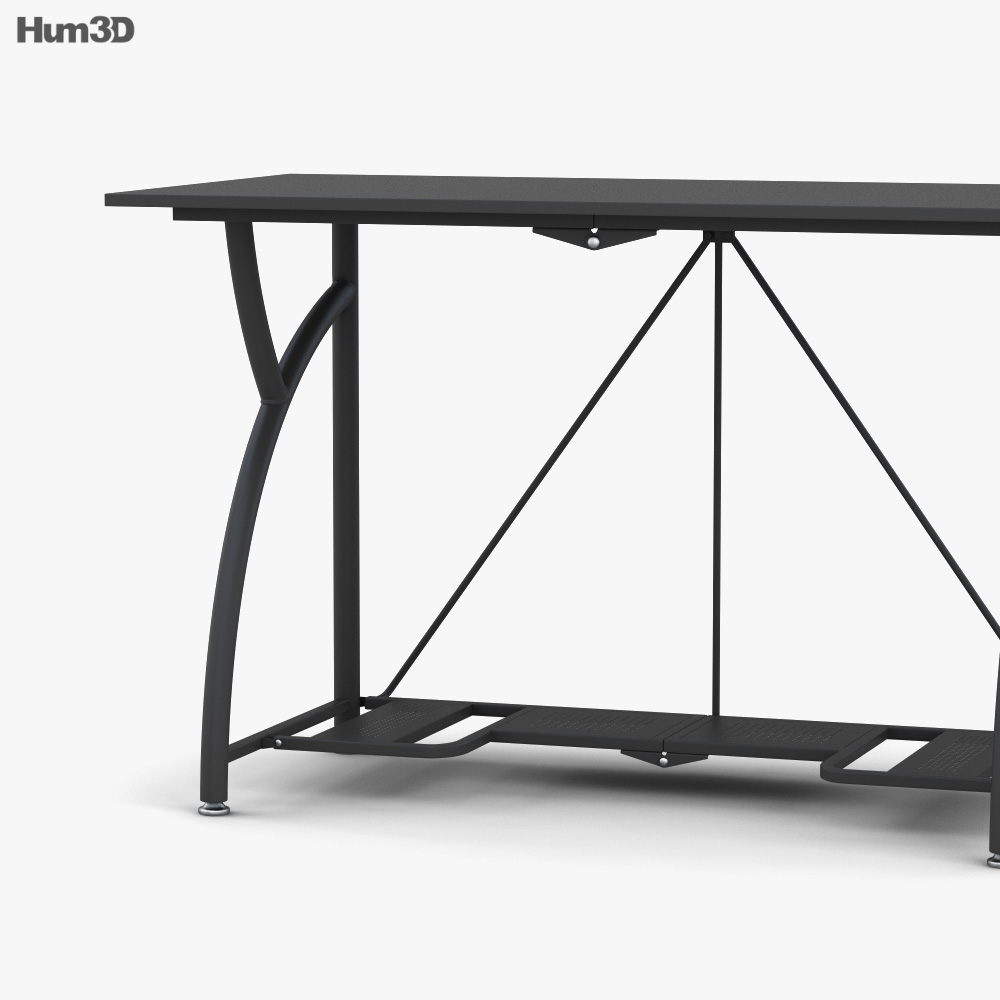 Origami Folding Computer desk 3D model - Download in MAX, OBJ, FBX, C4D