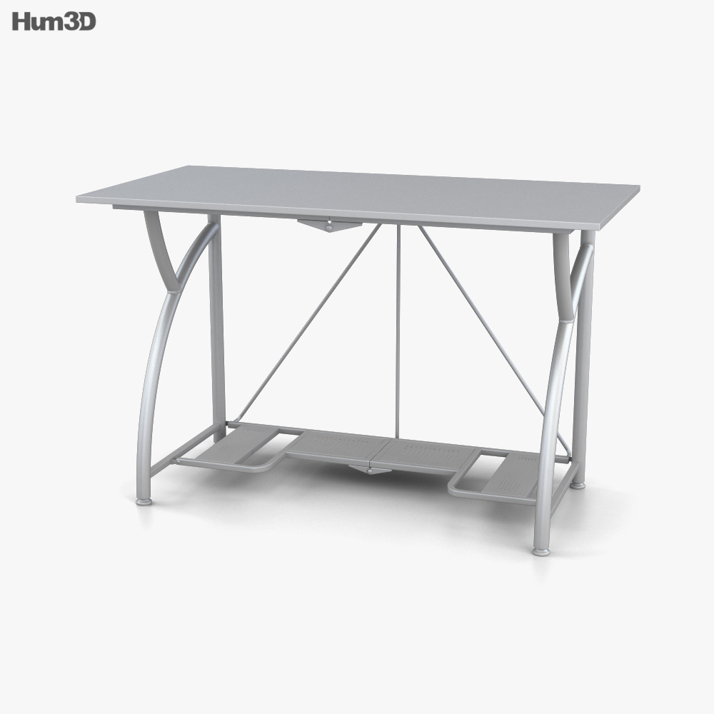 Origami Folding Computer desk 3D model - Download in MAX, OBJ, FBX, C4D