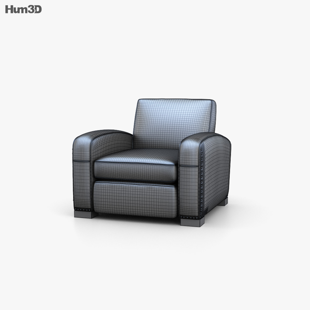 Restoration Hardware Library Leather armchair 3D model - Download in ...