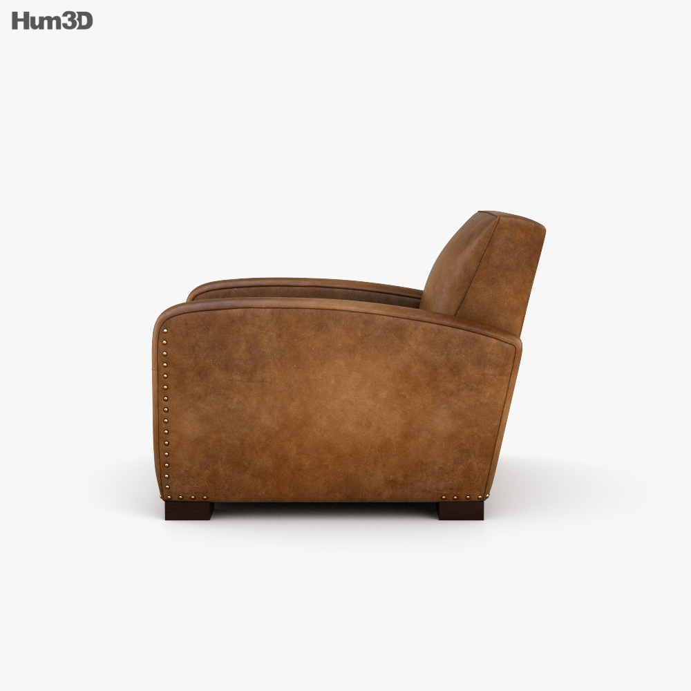 Restoration Hardware Library Leather armchair 3D model - Download in ...