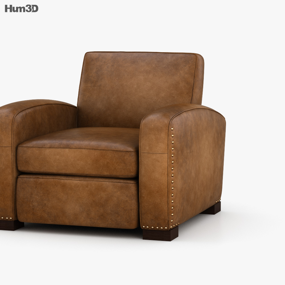 Restoration Hardware Library Leather armchair 3D model - Download in ...