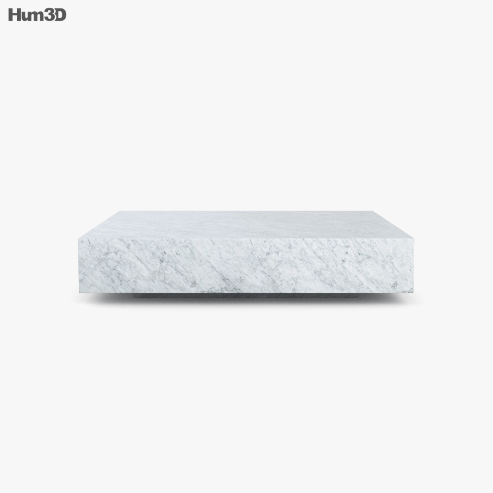 Restoration Hardware Low Marble Plinth Square Coffee table 3D model - Download in MAX, OBJ, FBX, C4D