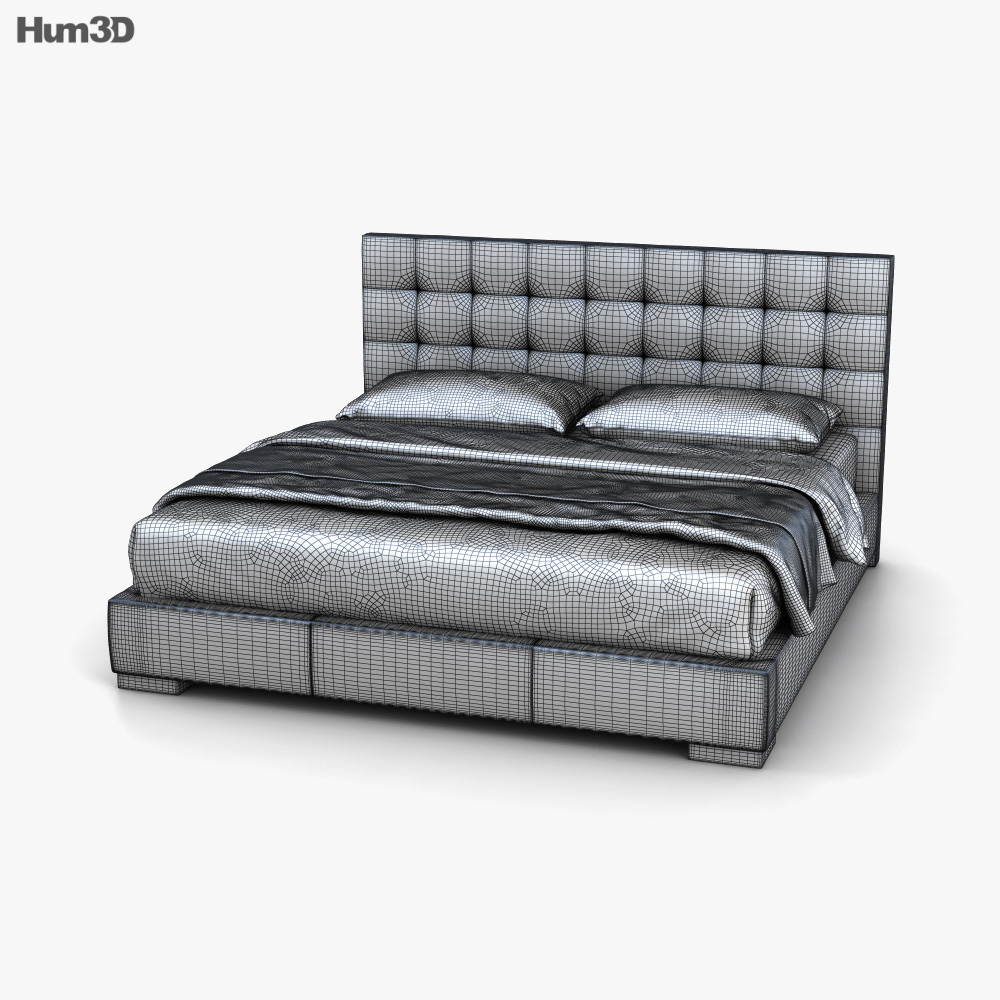 Restoration Hardware Modena Panel bed 3D model - Download in MAX, OBJ ...