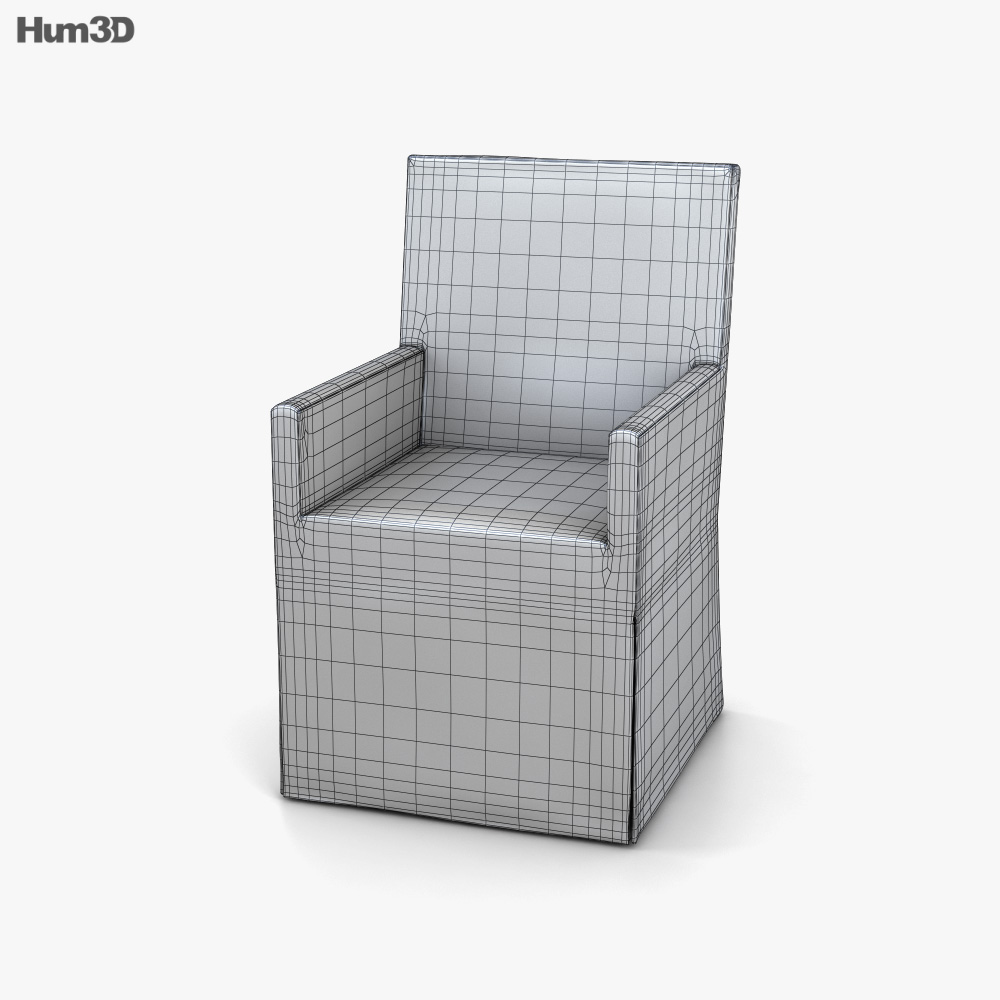Restoration Hardware Ellison High Back Track Armchair 3D model ...
