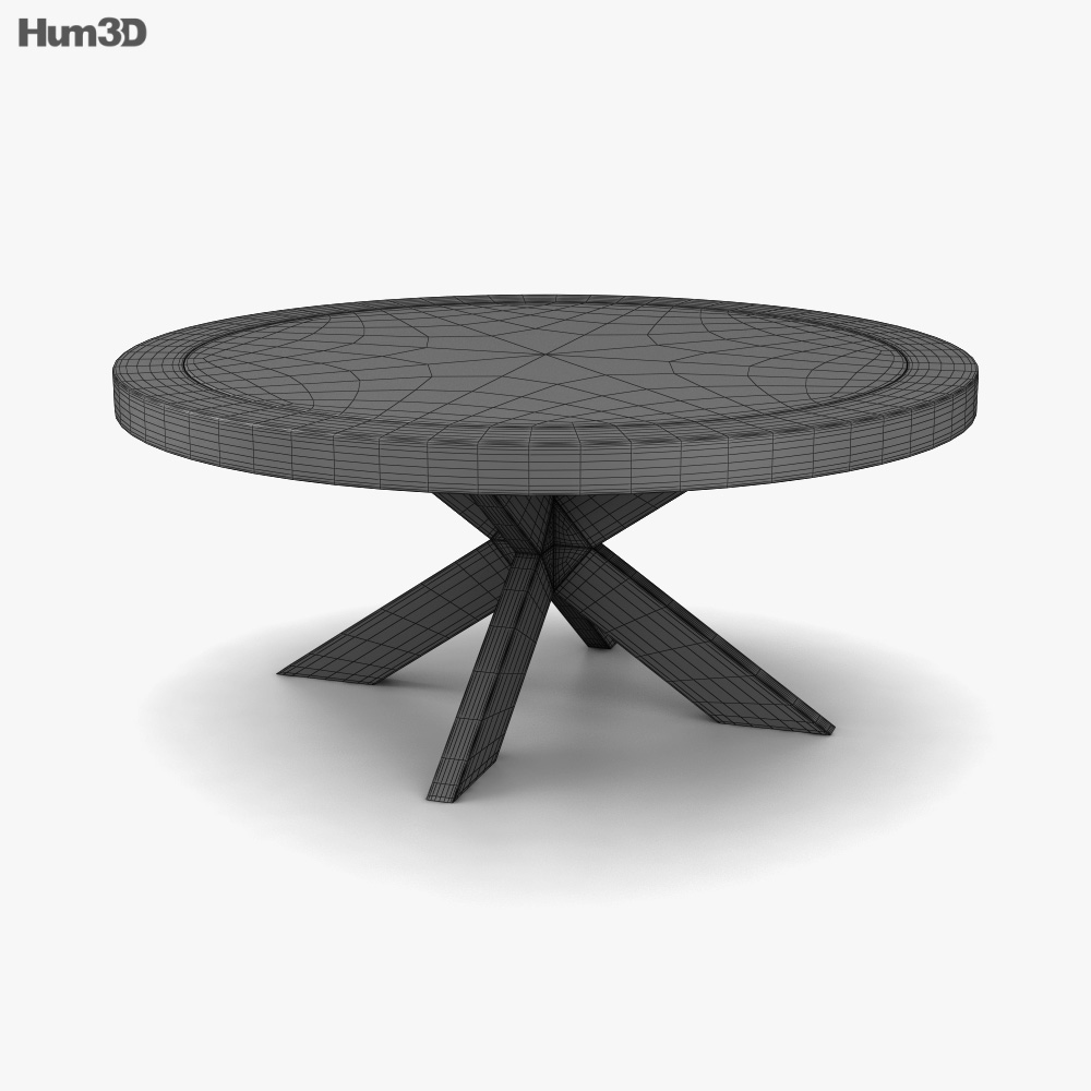 Restoration Hardware 1960s French X-Base Table 3D model - Download in ...