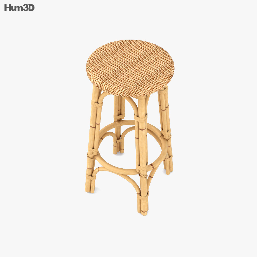 Restoration Hardware St Germain Rattan Backless Bar and Counter Stool ...