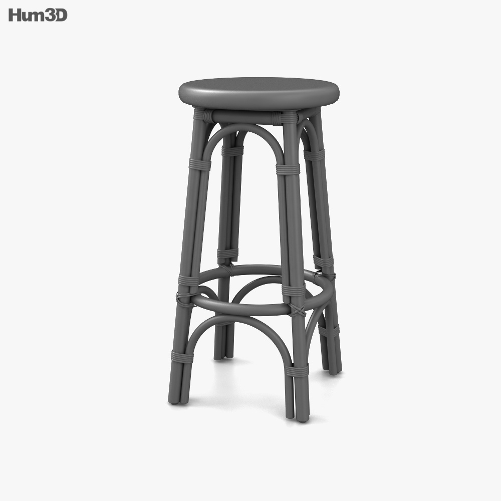 Restoration Hardware St Germain Rattan Backless Bar and Counter Stool ...